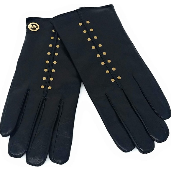 Michael Kors | Accessories | Michael Kors Michael Womens Astor Studded Leather Tech Gloves ...